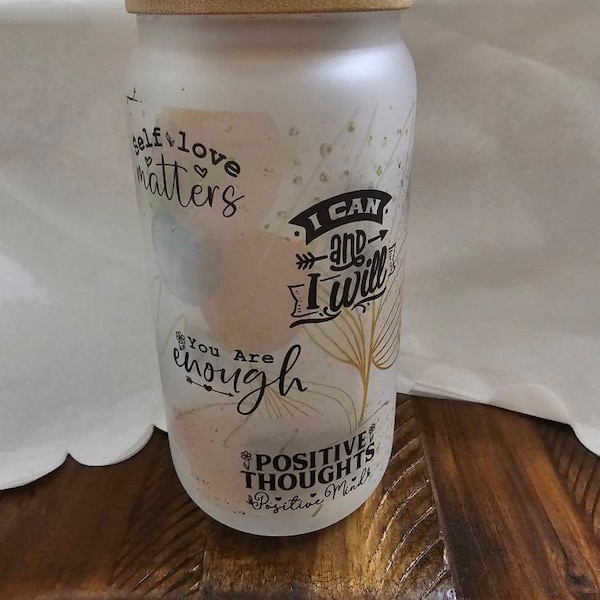 Daily SHE IS Affirmation 16oz Libbey Glass Can Tumbler Sublimation ...