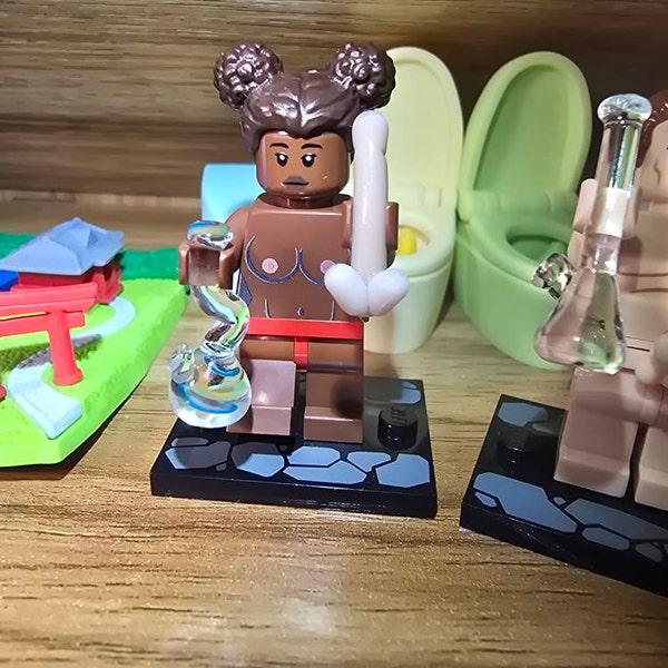 Naked Minifigures With Breasts – Custom Design Printed on L*GO Parts – Skin Tone – Torso With ...