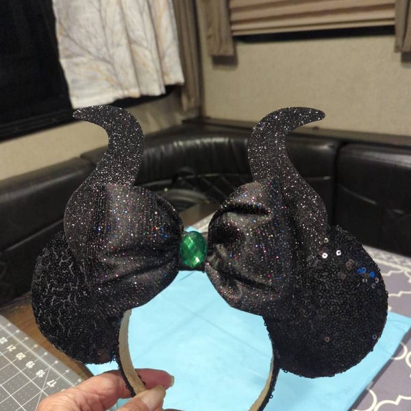 Maleficent Minnie Mouse Ears, Maleficent Horns Minnie Ears, Villain ...
