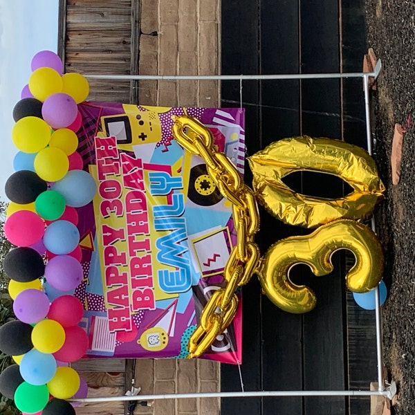 Super 90s Retro Party Banner Printed in Full Color, Personalized ...