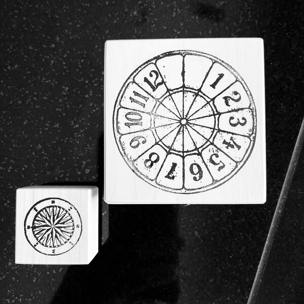 Small Compass Stamp/ Invoke Arts Collage Rubber Stamps - Etsy