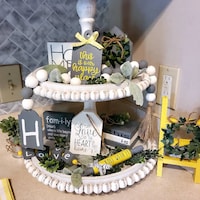 Home Decor Bundle, Tiered Tray Decor, Rae Dunn Inspired, Farmhouse ...