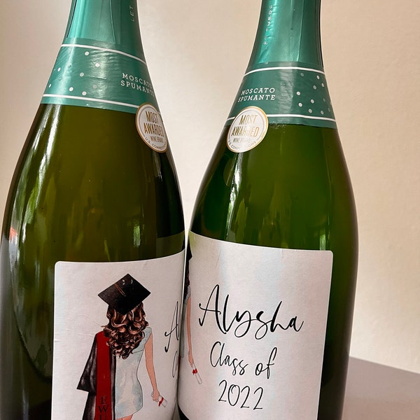 Custom Graduation Champagne Label | Class of 2025 Personalized Gift ...