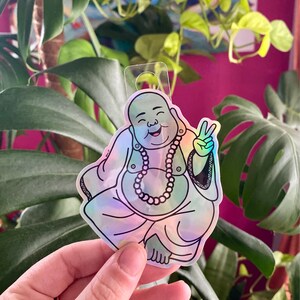 Holographic Fat Laughing Buddha Vinyl Sticker Decal for Car, Laptop ...