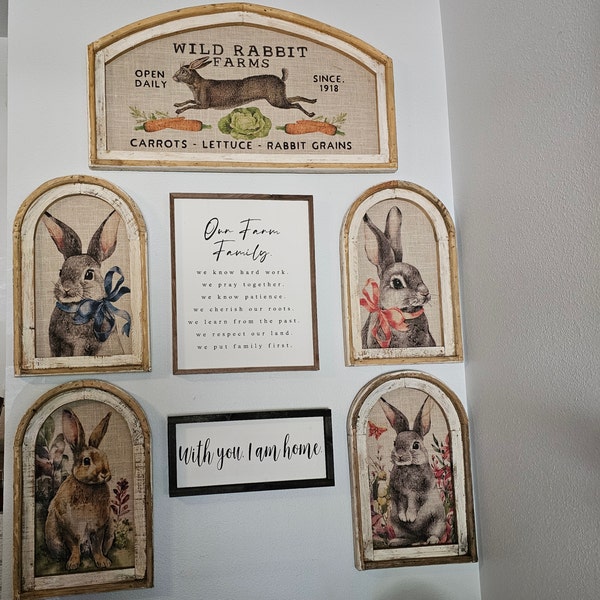 Spring Bunny Wall Decor | 14" X 22" | Rabbit Wall Art I Nursery Wall ...