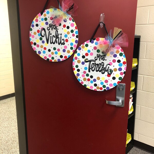 Pencil Door Hanger Teacher Door Hanger Teacher Gift Last Name Sign ...