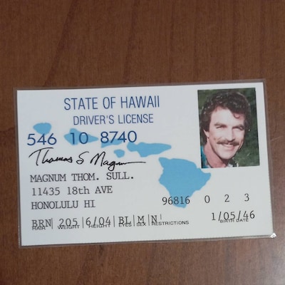 MAGNUM P.I. Thomas Magnum Prop Driver's License - Etsy