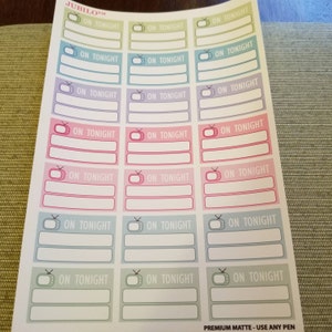 Planner Stickers on TV Tonight Stickers Erin Condren Planner - Etsy