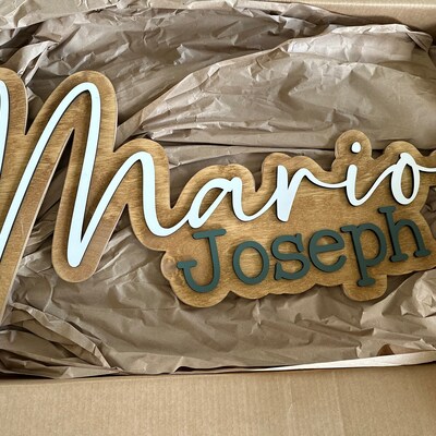 Custom Wooden Outlined Name Sign for Nursery - Etsy