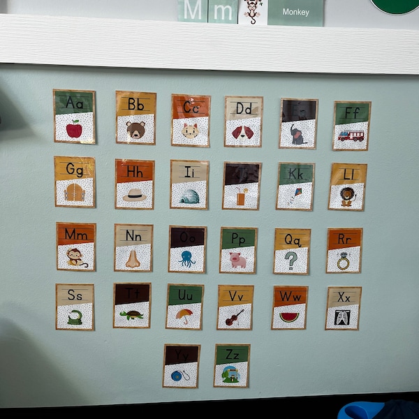 Woodland Classroom Alphabet Posters - Etsy