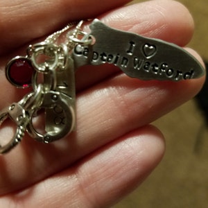 Hand Stamped Firefighter dog tag key chain Keep him safe | Etsy