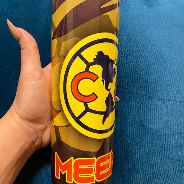 Club America 20 Oz Skinny Straight Tumbler Aguilas Del America Logo ...
