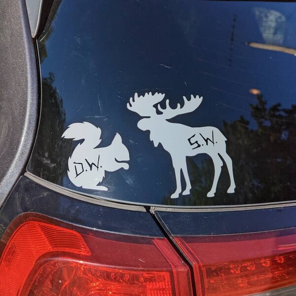 Sam and Dean Moose and Squirrel Vinyl Stickers - Etsy