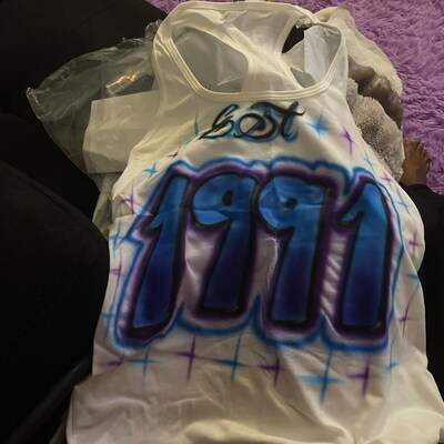 Airbrush Est Year Design - Etsy