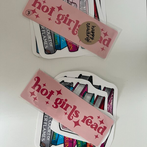 Pink Hot Girls Read Bookmark Printed on Both Sides, Bookish Girlie ...