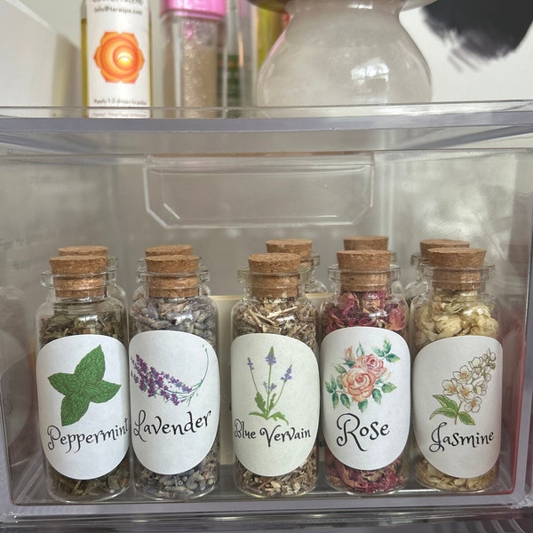 Mini Apothecary Herb Bottles | Dried Herbs for Rituals, Spellwork ...