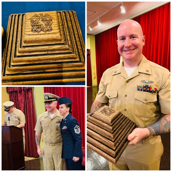 Spinning Pyramid Challenge Coin Holder - Handmade Coin Display for ...