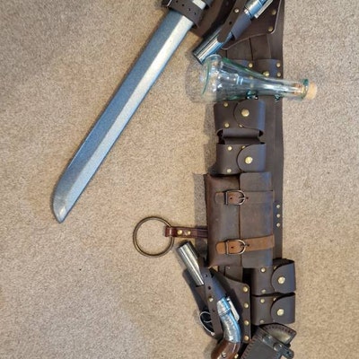 Potion Flask to Put on a Belt, Metal Flask With Leather Support, SCA ...