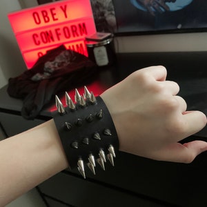 4in Black Spiked Bracer Gauntlet With 72 Spikes | Etsy