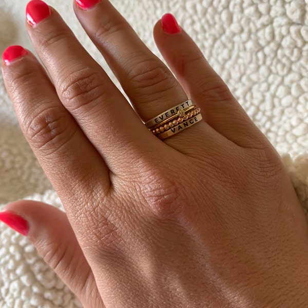 Stackable Rings | Maximalist Name Ring | Mothers Ring | Kids Name Rings ...
