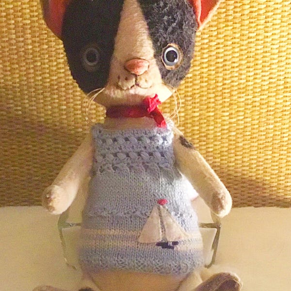 By Alla Bears Original Artist OOAK Vintage Old Prim Cat Kitten Toy Doll ...