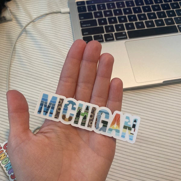 CLEAR Michigan Sticker, Vinyl Sticker, Michigan Sticker, Car Sticker ...