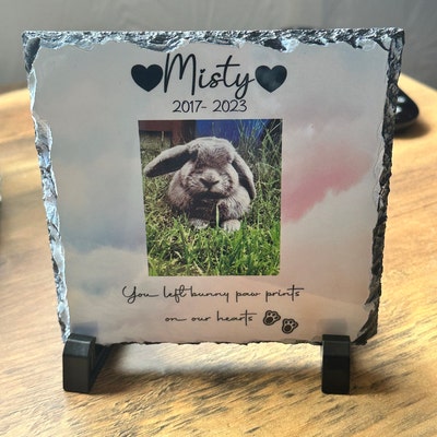Bunny Memorial Photo Slate, Rabbit Memorial Slate, in Memory, Rabbit ...