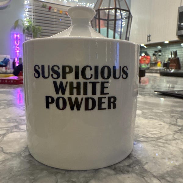 Suspicious White Powder Sugar Bowl, Funny Novelty Gift - Etsy