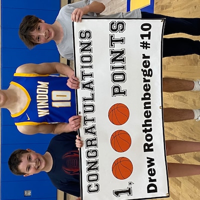 Basketball 1,000 Points Banner Custom Personalized 1000 Points Banner ...