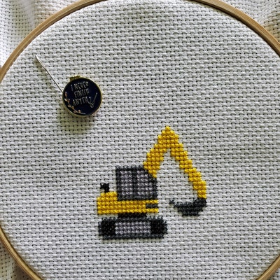 Backhoe Modern Cross Stitch Pattern PDF construction Equipment Series ...