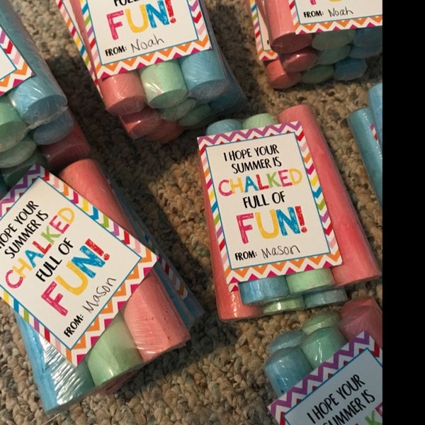 Hope Your Summer is Chalked Full of Fun! Diy, Printable, Favor Tag, End ...