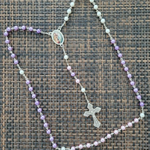 Passion of the Lord Lenten Rosary, Purple Bead Rosary With Pieta Center ...