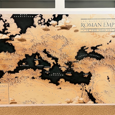 Ancient Rome Map Dark Fantasy Style Roman Empire Map, Ancient Rome ...