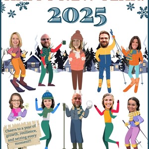 Editable Group Christmas Card - Instant Download, E-sign Great for ...