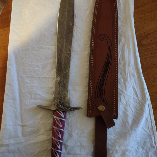 22" Custom Handmade Damascus Steel Sword With Metal Casted Guard Pommel ...