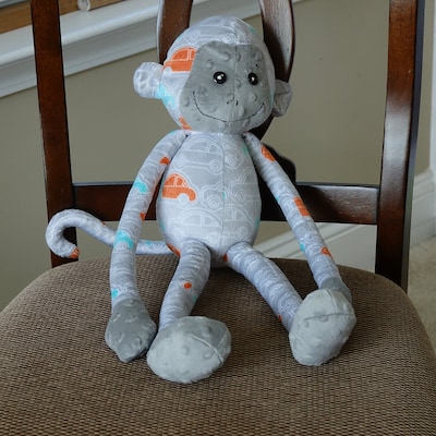 Hugging Monkey PDF Sewing Patterns & Tutorials Stuffed Animals DIY Projects Gift Ideas Fabric ...