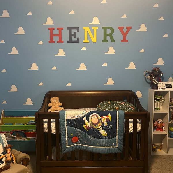 Andy's Room Cloud White Vinyl Decal Wall Pattern: Kids Toy Bedroom and ...