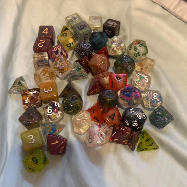 Loose Individual Polyhedral Dice, Random Mystery Individual D4, D6, D8 ...