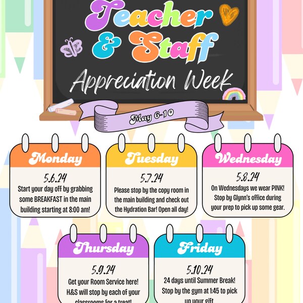 Editable Teacher and Staff Appreciation Week Flyer - Canva Template ...