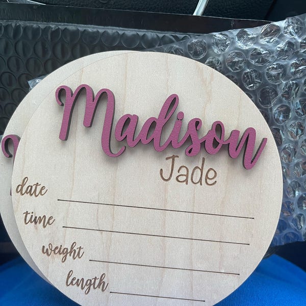 Wooden Birth Announcement Sign Baby Announcement Sign Hospital ...