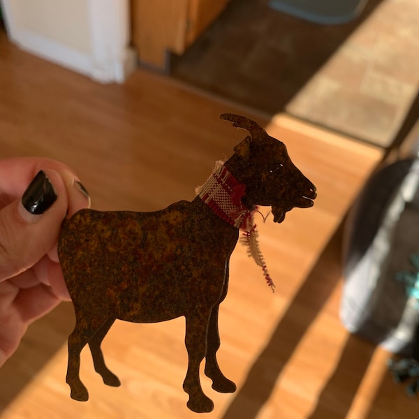 Rusty Goat, Goat Decor, Small Rusty Metal Goat, Goat Lover Gift, Unique ...