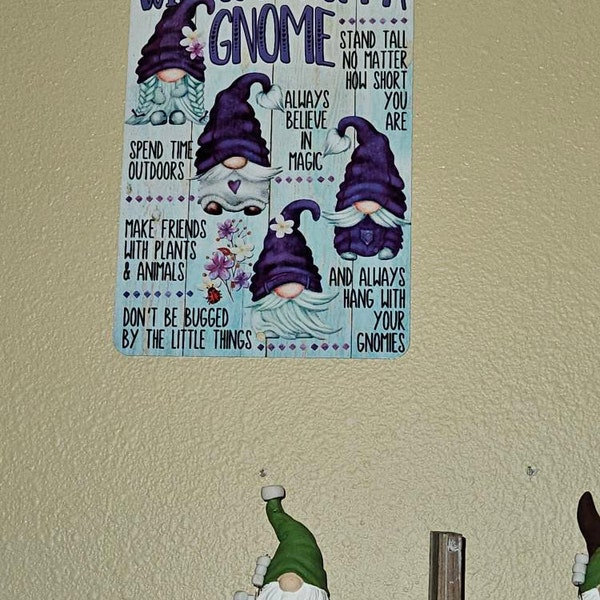 Gnome Advice Sign, Wisdom From a Gnome, Metal Tin Wall Art, Handmade ...