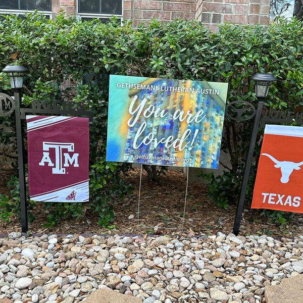 College Team Garden Flag Stand With Solar Light, Customize - Etsy