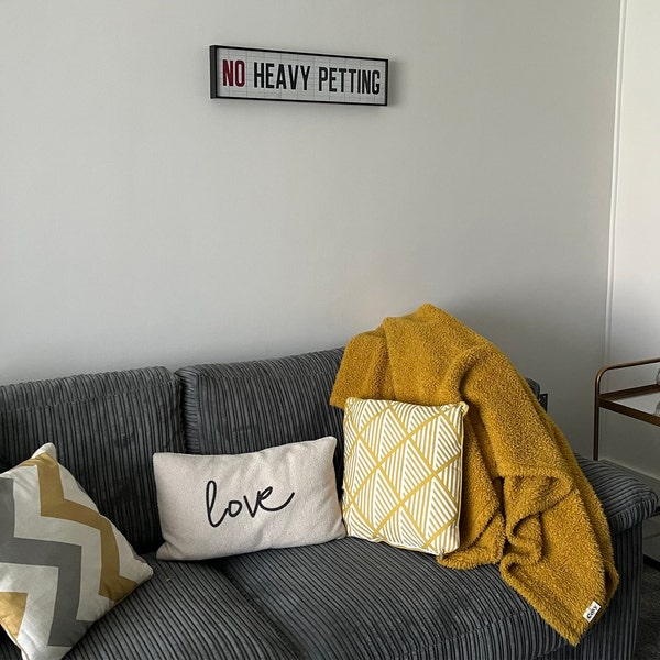 No Heavy Petting Sign: Retro Billboard Style Framed Metal Print - Etsy