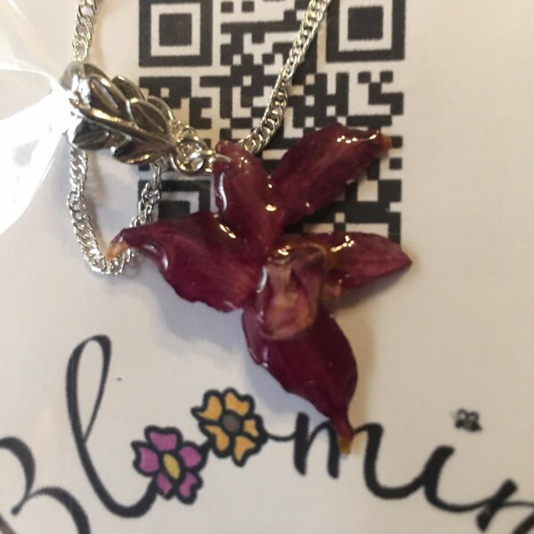 Elegant Royal Blue REAL Orchid Necklace Showstopper Stunning Cobalt ...