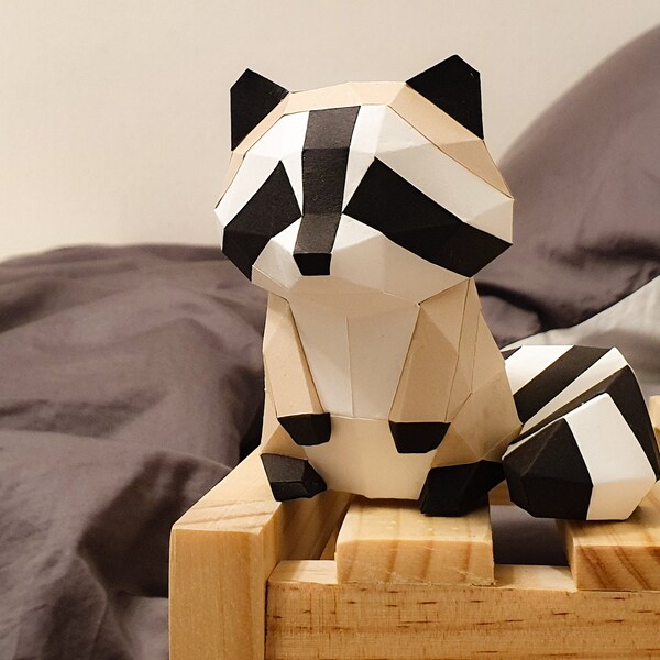 Raccoon Paper Model ,papercraft , DIY , Low Poly , PDF Papercraft ...