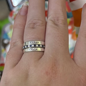 Engraved Rings Wedding Day Gift Personalized Rings Stacking | Etsy