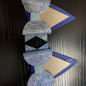 Blue Ear Hair Clips Hair Clip Ears Blue Dog Ears Chunky Glitter Bow ...