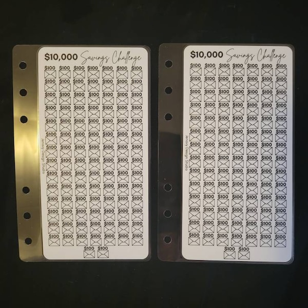10K Total | A6 100 Envelope Savings Challenge Dashboard | Budget Binder ...