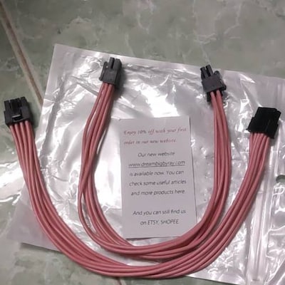 30cm Green Sleeved Psu Extension Cables Gpu Sata Cpu Cord Ide - Etsy